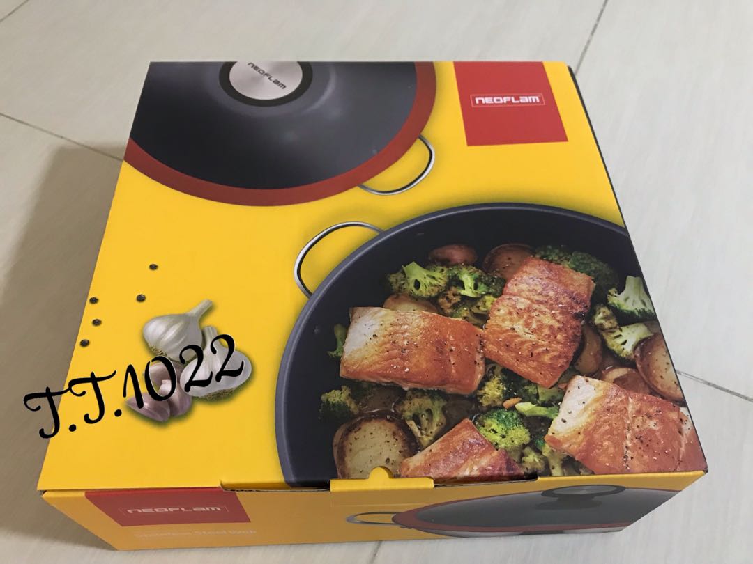 NEOFLAM Stainless Steel Wok, Furniture & Home Living, Kitchenware ...