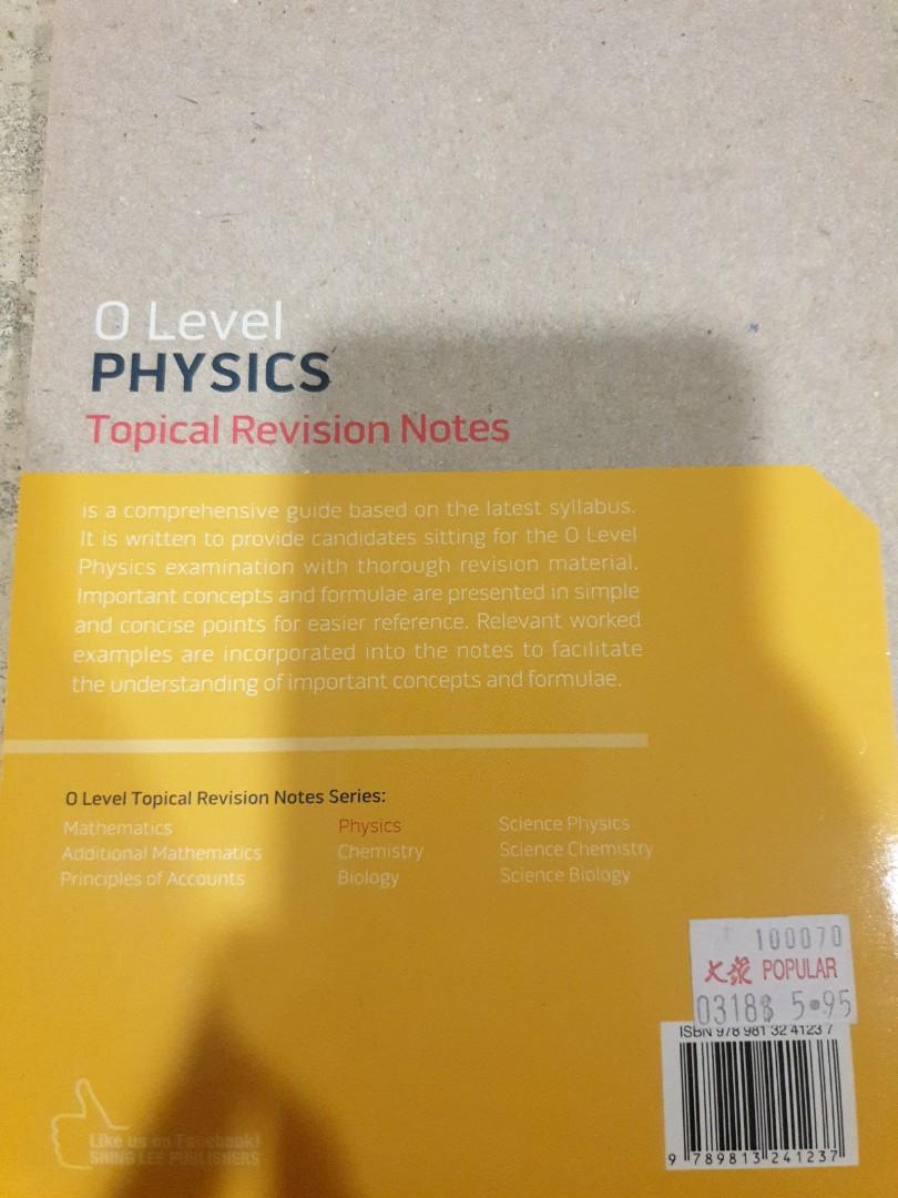 O level Physics topical revision notes, Hobbies & Toys, Books ...