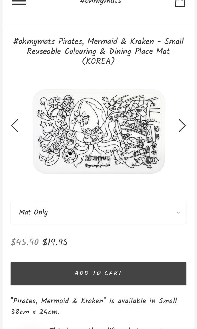 Oh my mat Kraken colouring mat, Hobbies & Toys, Toys & Games on Carousell