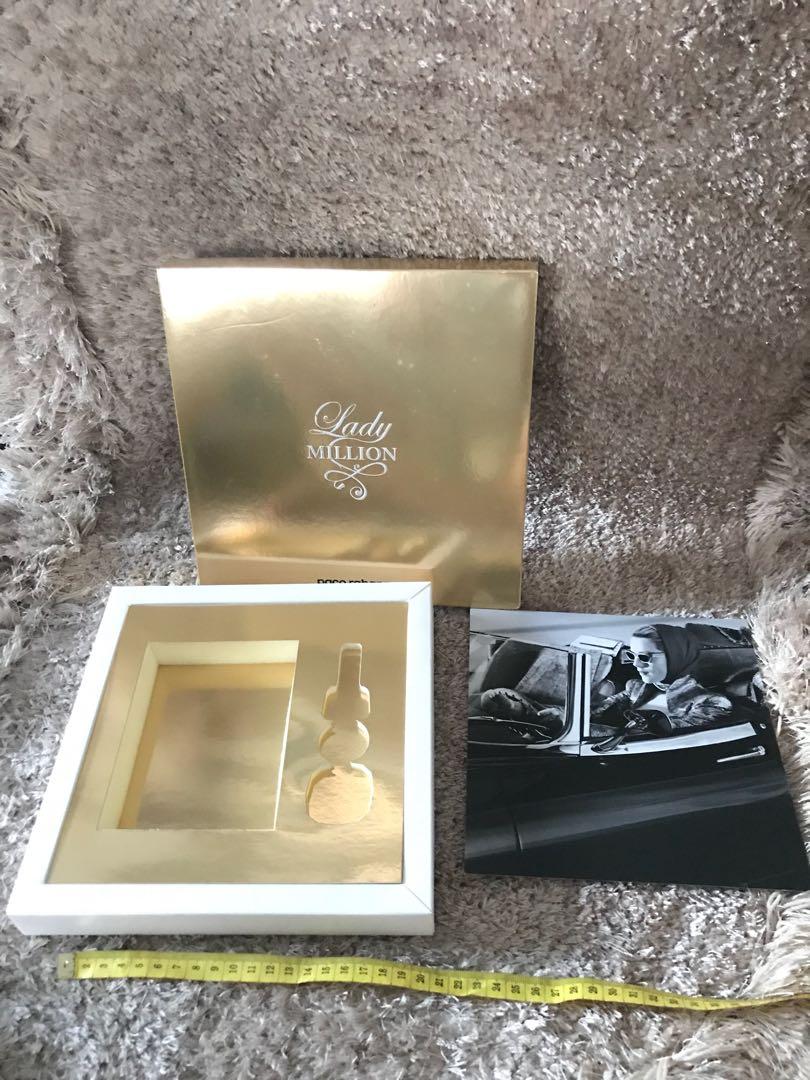 paco rabanne box gold Book Card knowledge card paper bag paperbag dust ...