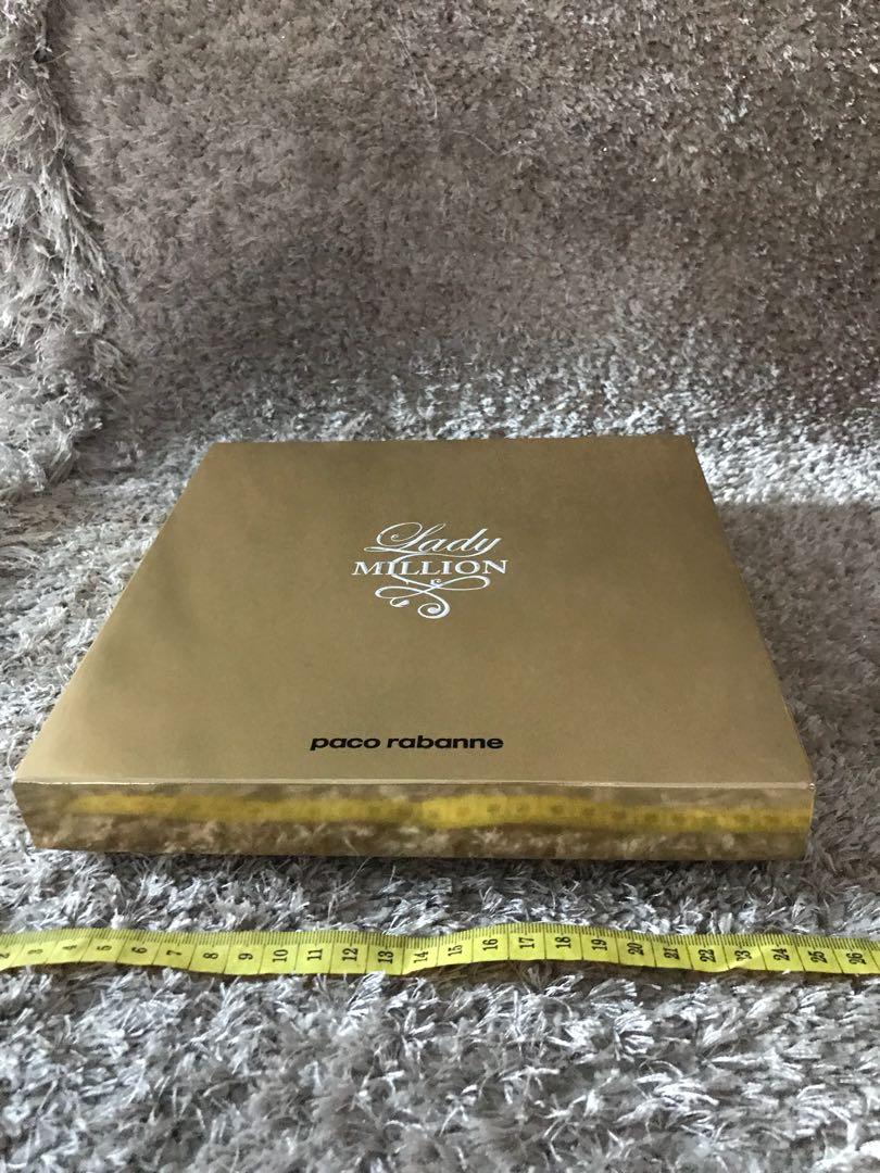paco rabanne box gold Book Card knowledge card paper bag paperbag dust ...