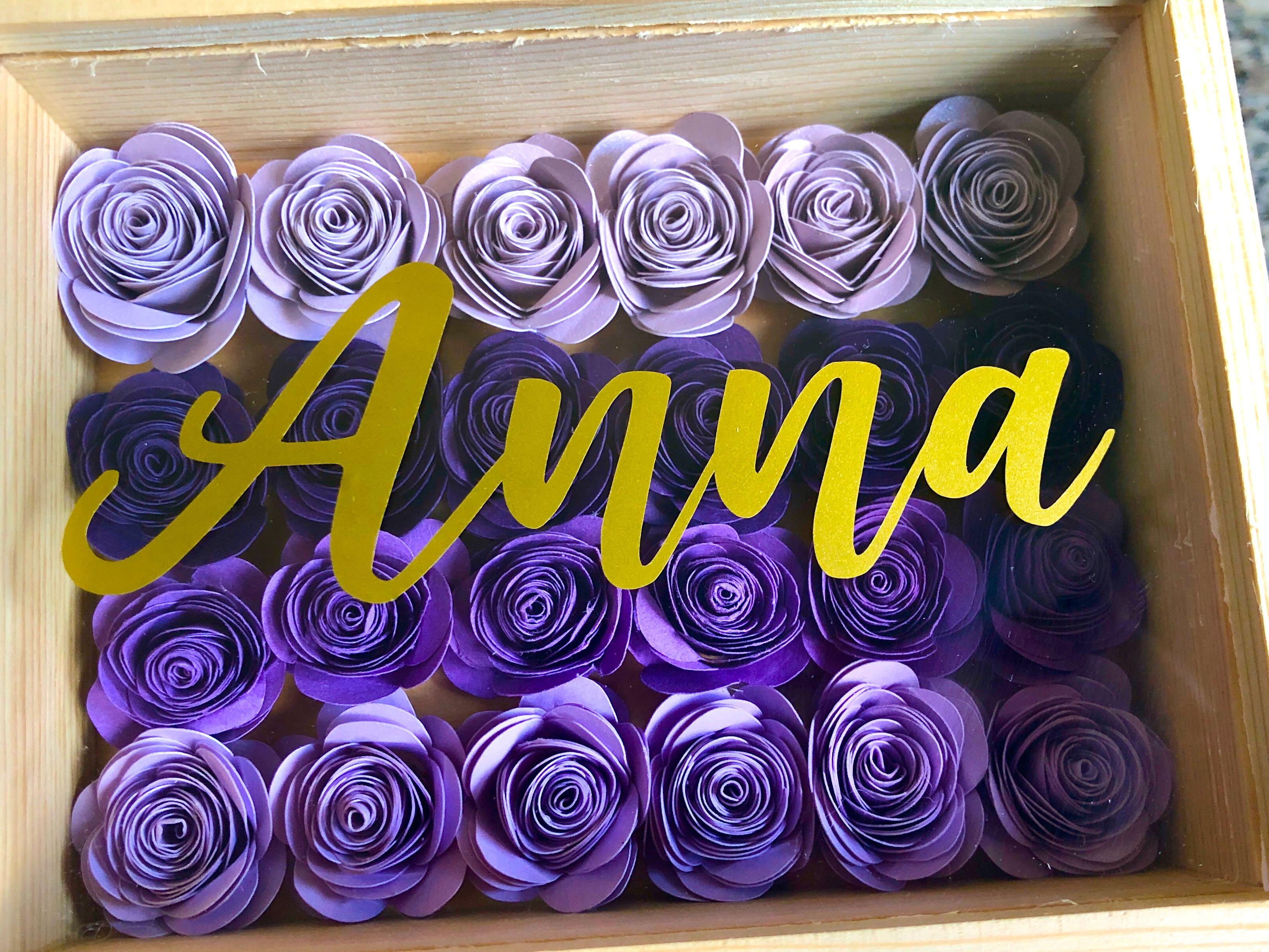 Personalised Handmade Paper Rose Shadow Box, Design & Craft, Handmade ...