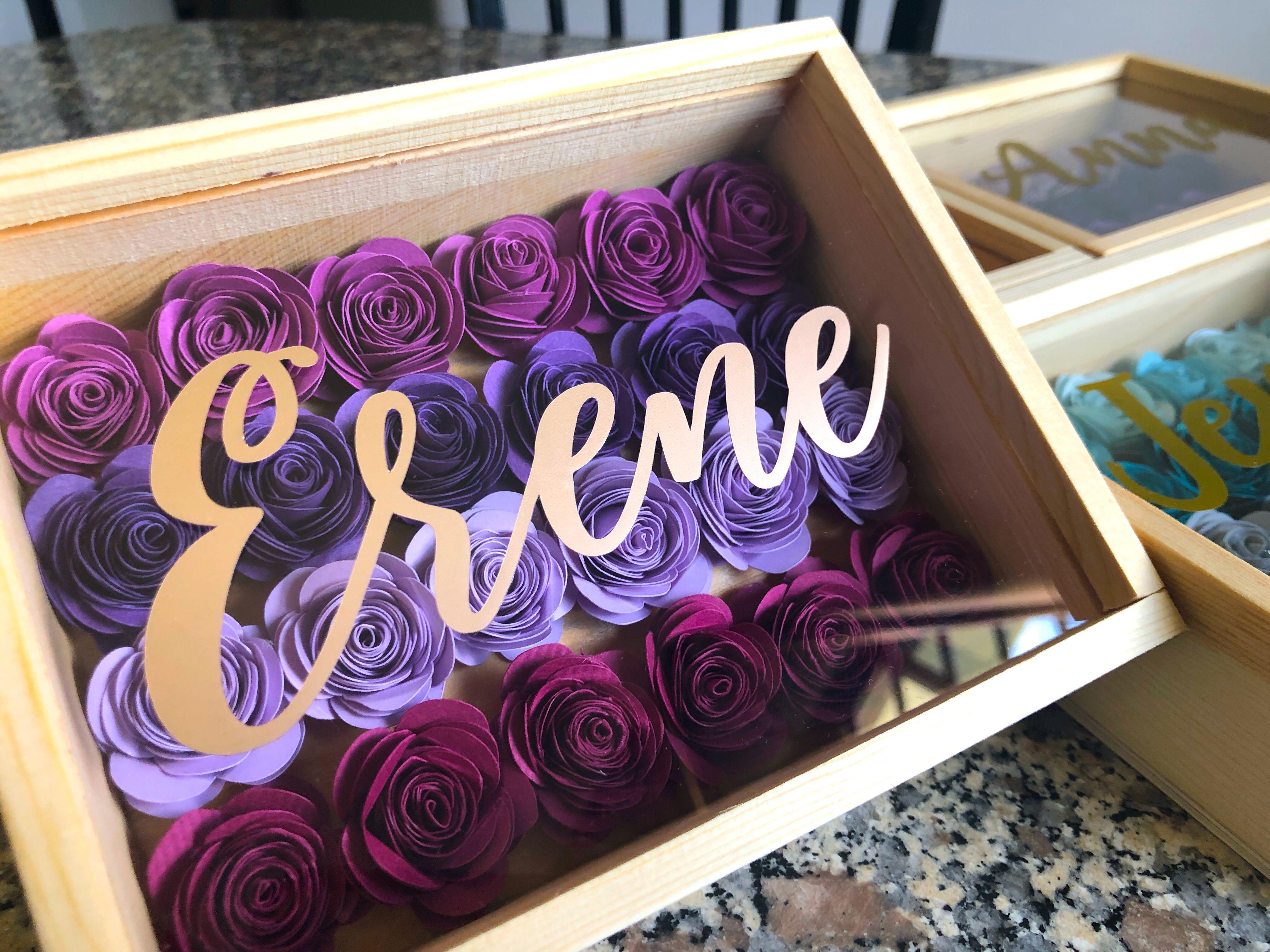 Personalised Handmade Paper Rose Shadow Box, Design & Craft, Handmade ...