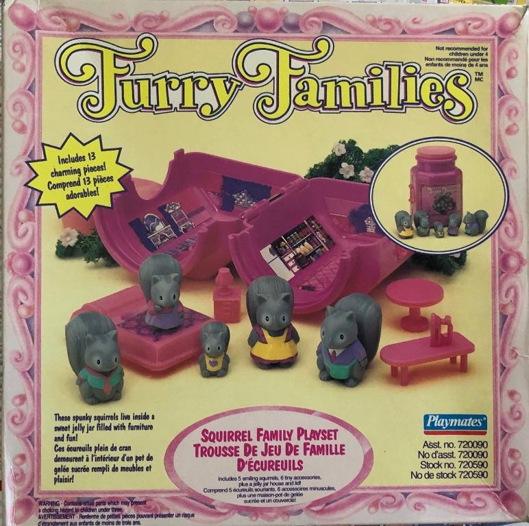 Rare Vintage Furry Families Squirrel Family Playset - 1993 Takara Toys ...