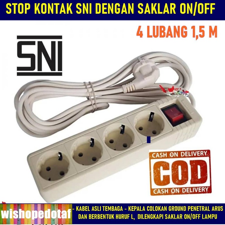 Saklar stop kontak + kabel Listrik, Perabotan Rumah di Carousell