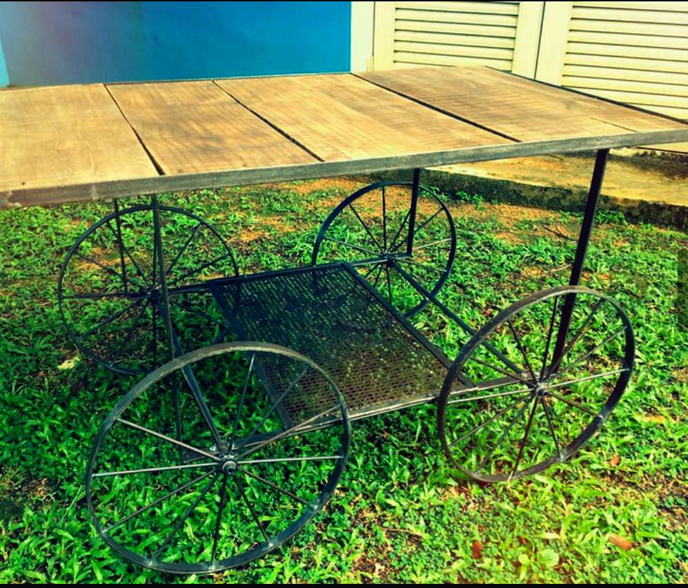 Vintage Wheeled Table, Furniture & Home Living, Furniture, Tables ...