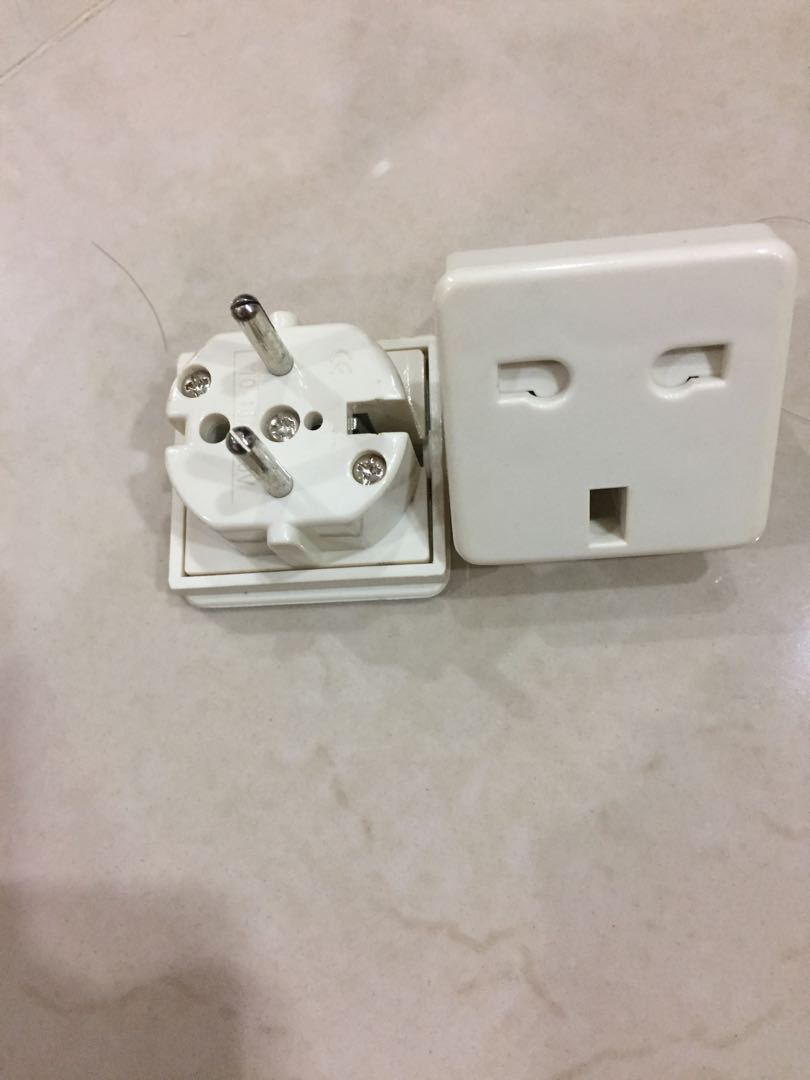 Adaptor -2 round pin to 3 pin adaptor, TV & Home Appliances, Electrical ...
