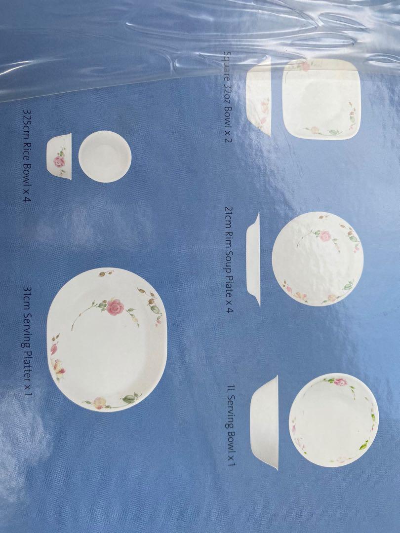 Corelle 12 Piece set (Country Rose), Home Appliances, Kitchenware on ...