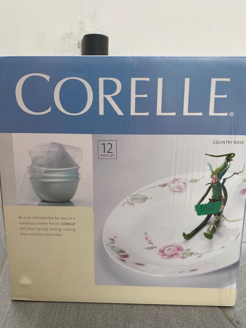 Corelle 12 Piece set (Country Rose), Home Appliances, Kitchenware on ...