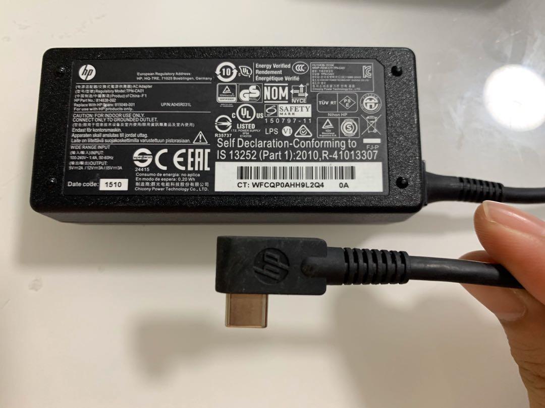 HP type C , USB C charger 5V , 12V , 15V , 20V with 45W, 60W for laptop ...