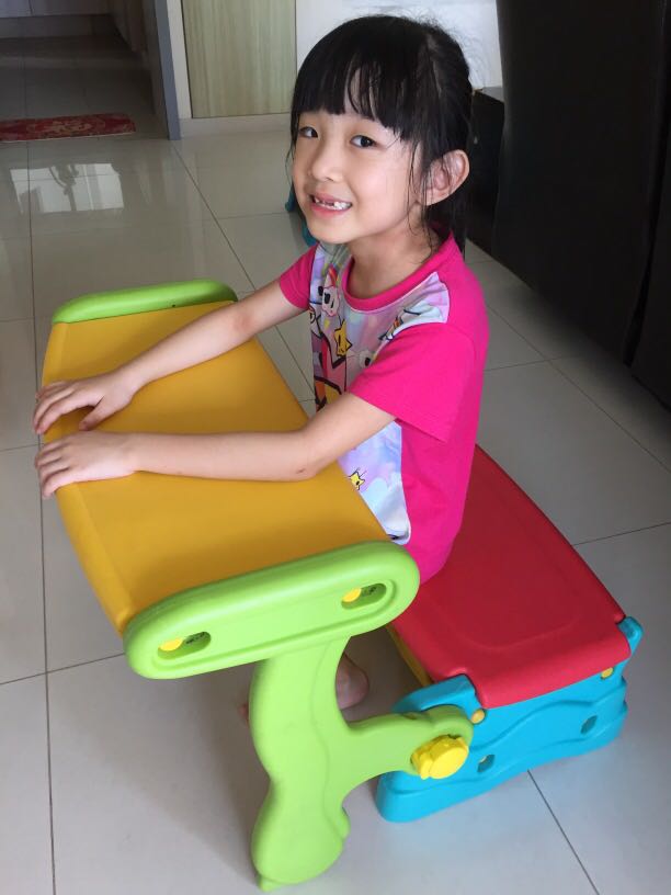Kids table and bench, convertible with storage, Babies & Kids, Baby ...