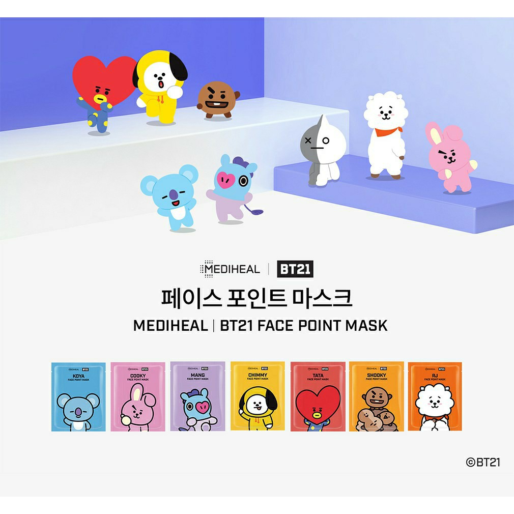 MediHeal X BTS BT21 Facial Point Mask Face Sheet BOX, Beauty & Personal ...