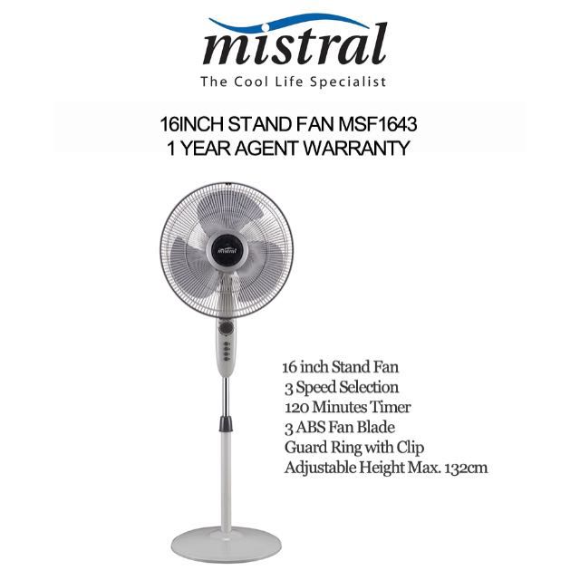 Mistral 16" Stand Fan, Furniture & Home Living, Lighting & Fans, Fans ...