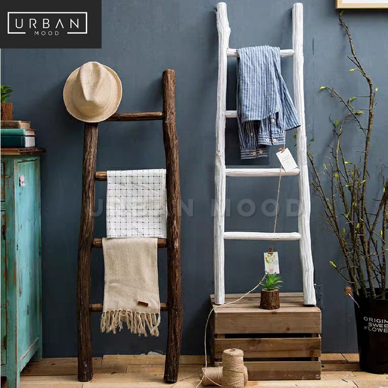 MOBLER Solid Wood Ladder Rack, Furniture, Shelves & Drawers on Carousell