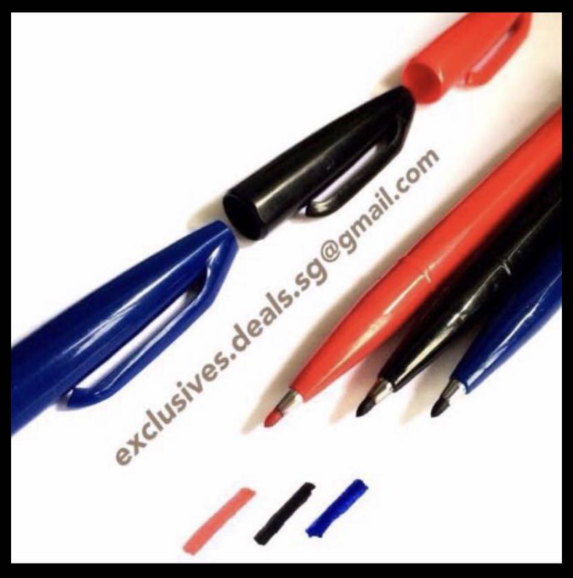 Original BRAND NEW PENTEL Sign Pen (Green, Black, Blue & Red are ...