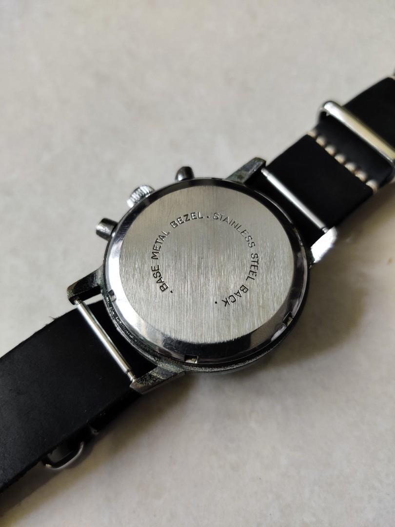 Vintage Charcoal Dial Helbros Invisible Swiss Chronograph Valjoux 7733 ...