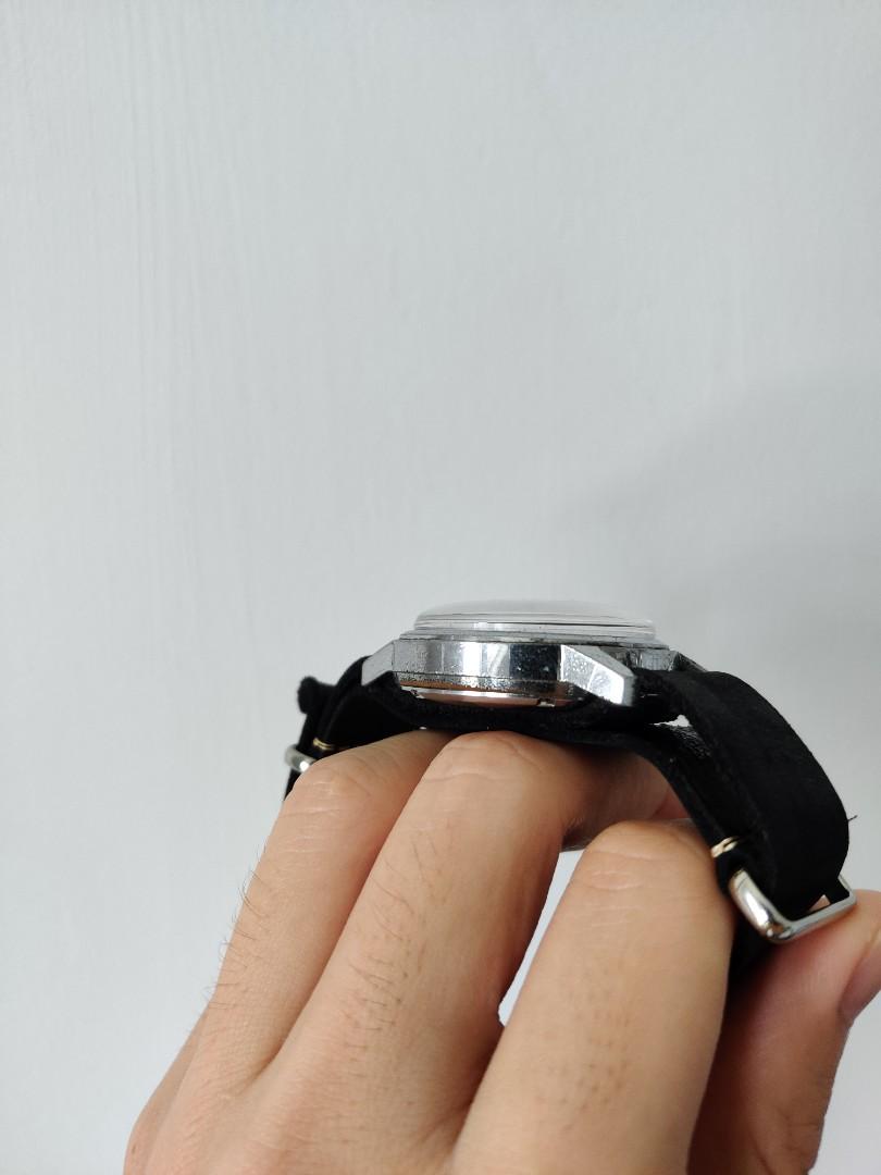 Vintage Charcoal Dial Helbros Invisible Swiss Chronograph Valjoux 7733 ...