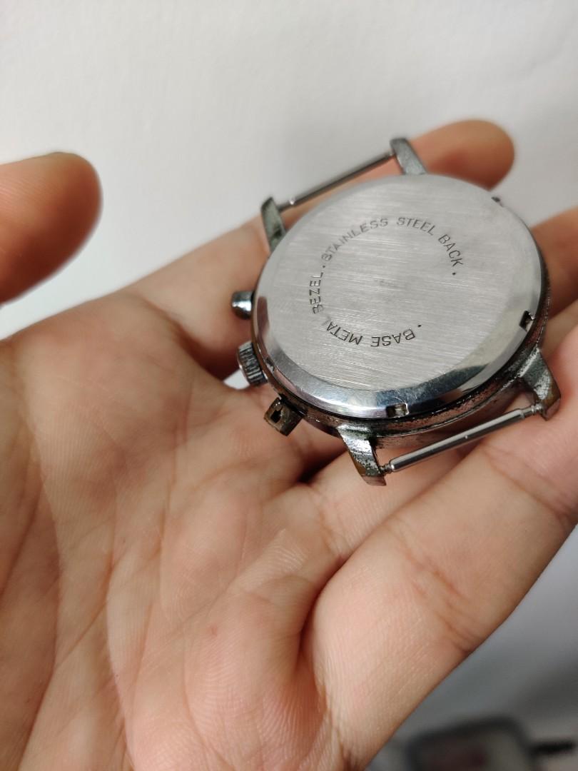 Vintage Charcoal Dial Helbros Invisible Swiss Chronograph Valjoux 7733 ...