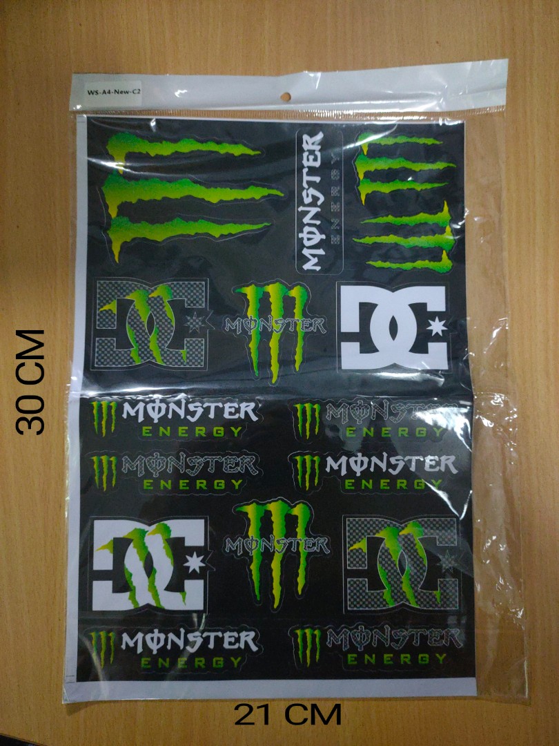 1 Set Monster Energy Motorcycle Sticker, Motorcycles, Motorcycle ...