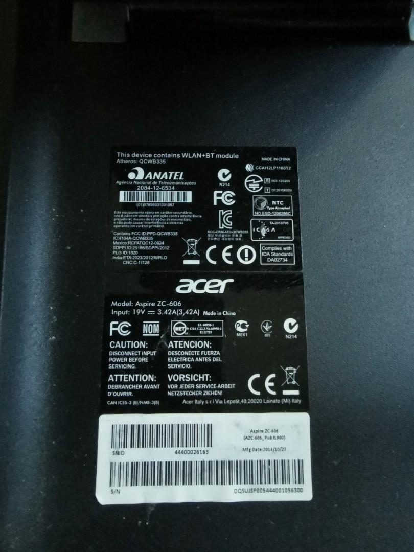 All in one acer Desktop aspire zc-606, Computers & Tech, Desktops on ...