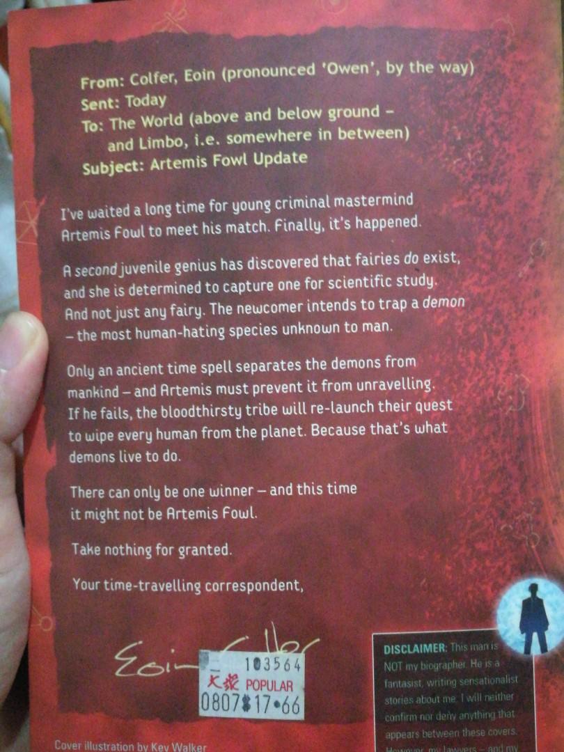 Artemis Fowl and the Lost Colony by Eoin Colfer, Hobbies & Toys, Books ...