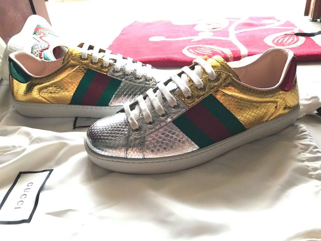 AUTHENTIC GUCCI FULL PYTHON SKIN ACE SNEAKER EXTINCT, Men's Fashion ...