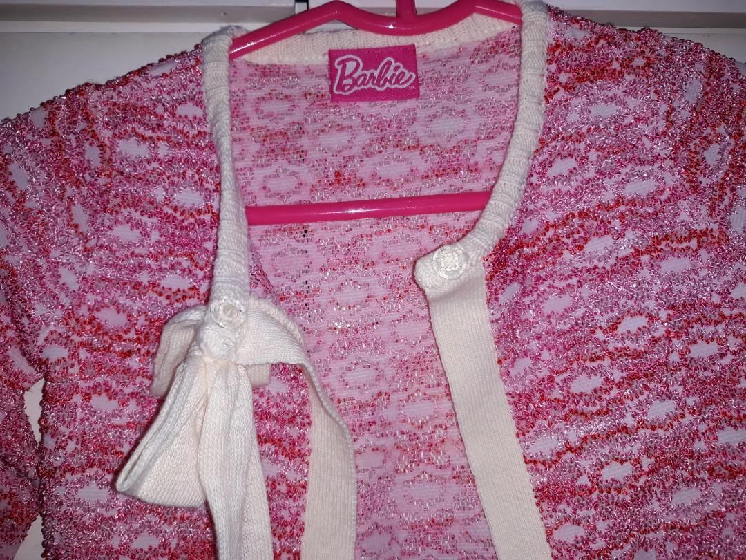 Barbie knitted Jacket, Babies & Kids, Babies & Kids Fashion on Carousell