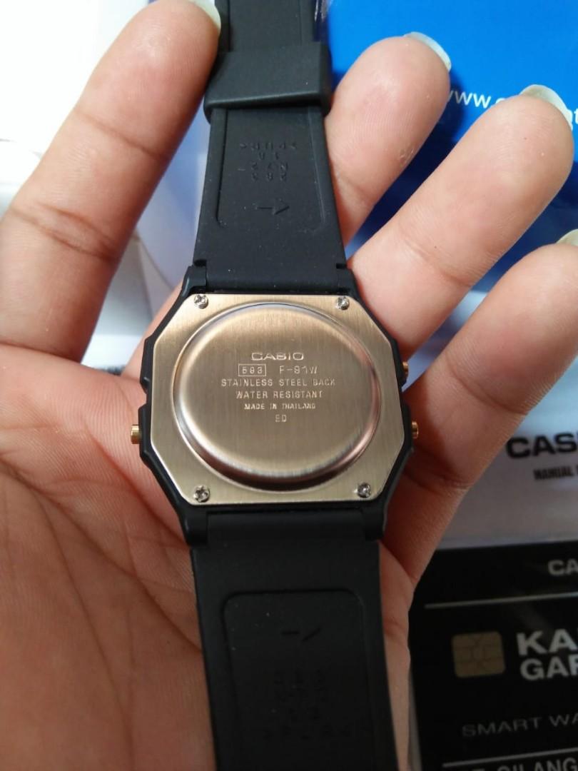 Casio F-91W Army Watch Gold Rim Classic/Retro/vintage 100% Original ...
