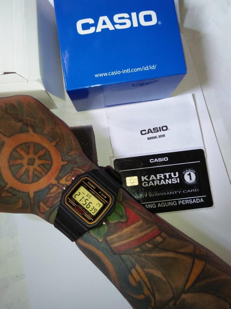 Casio F-91W Army Watch Gold Rim Classic/Retro/vintage 100% Original ...