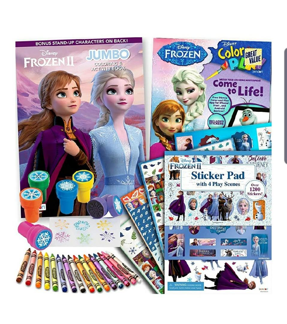 Disney Frozen II Coloring and Stickers Activity Book, Hobbies & Toys ...