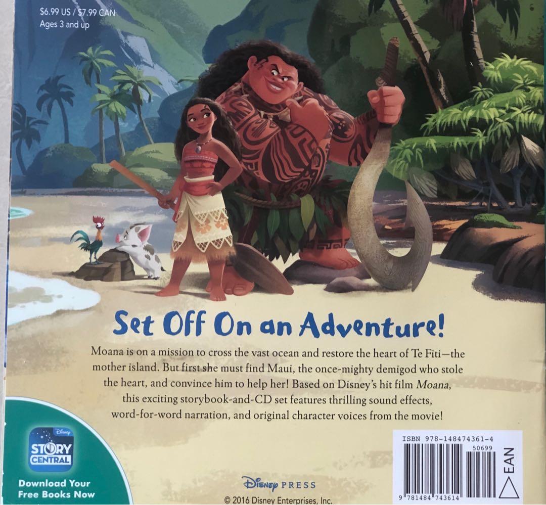Disney Read along CD Book- Moana, Books & Stationery, Children's Books ...