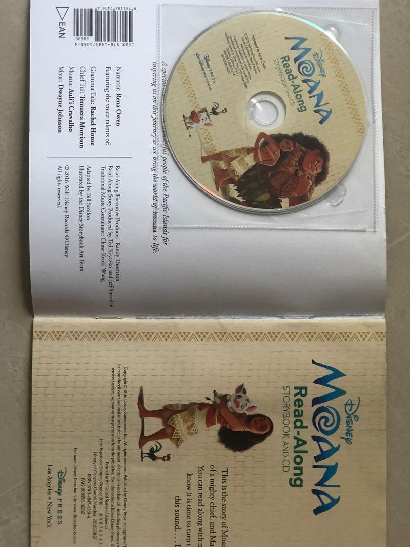 Disney Read Along Cd Book Moana Books Stationery Children S Books