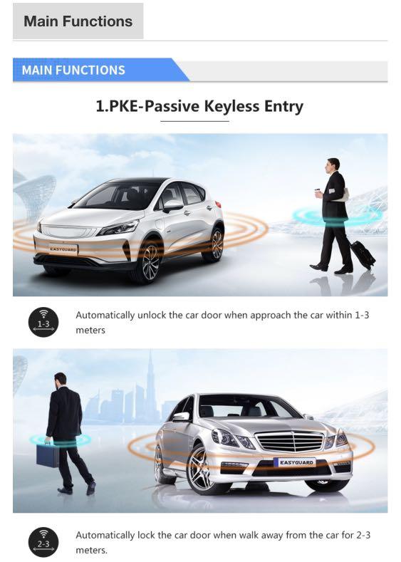 Last set!!! Easyguard PKE car alarm system (universal) - EC003nv-1, Car ...