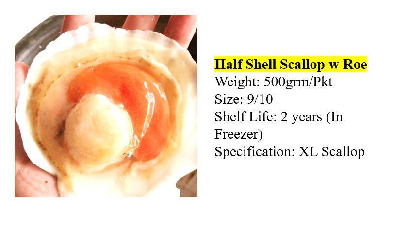 Half Shell Scallop with Roe, Food & Drinks, Chilled & Frozen Food on ...