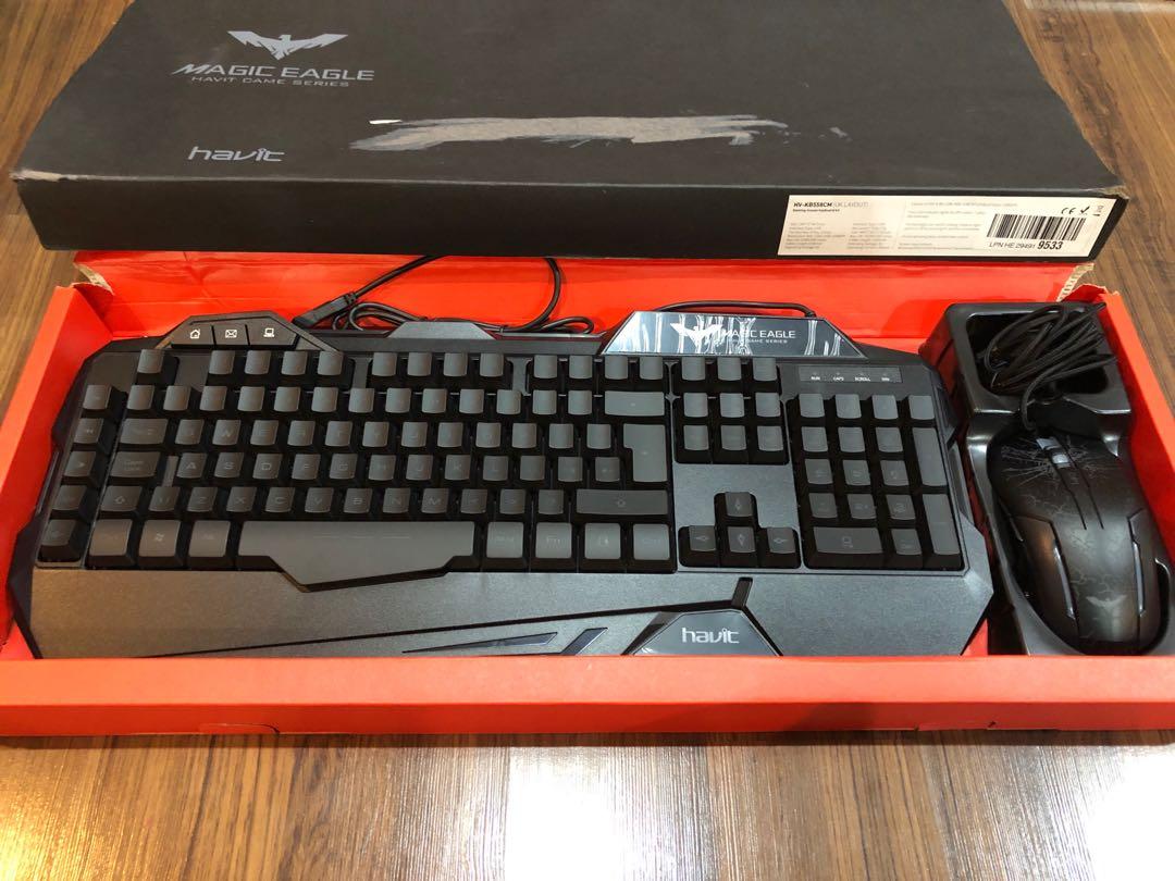 HAVIT HV-KB558CM Gaming Keyboard and Mouse , Black ( German Layout ...