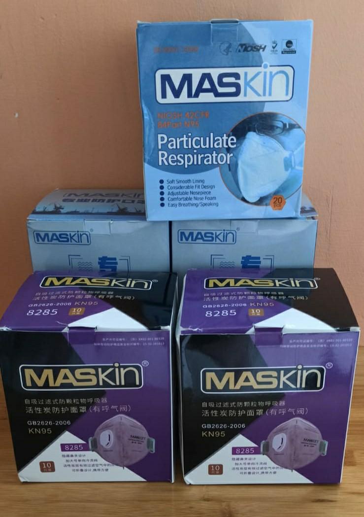 MASkin 8285 Folded Exhaust Valve KN95 N95 Particulate Respiratory Mask ...