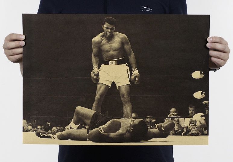 Muhammad Ali classic vintage kraft paper poster, Hobbies & Toys ...