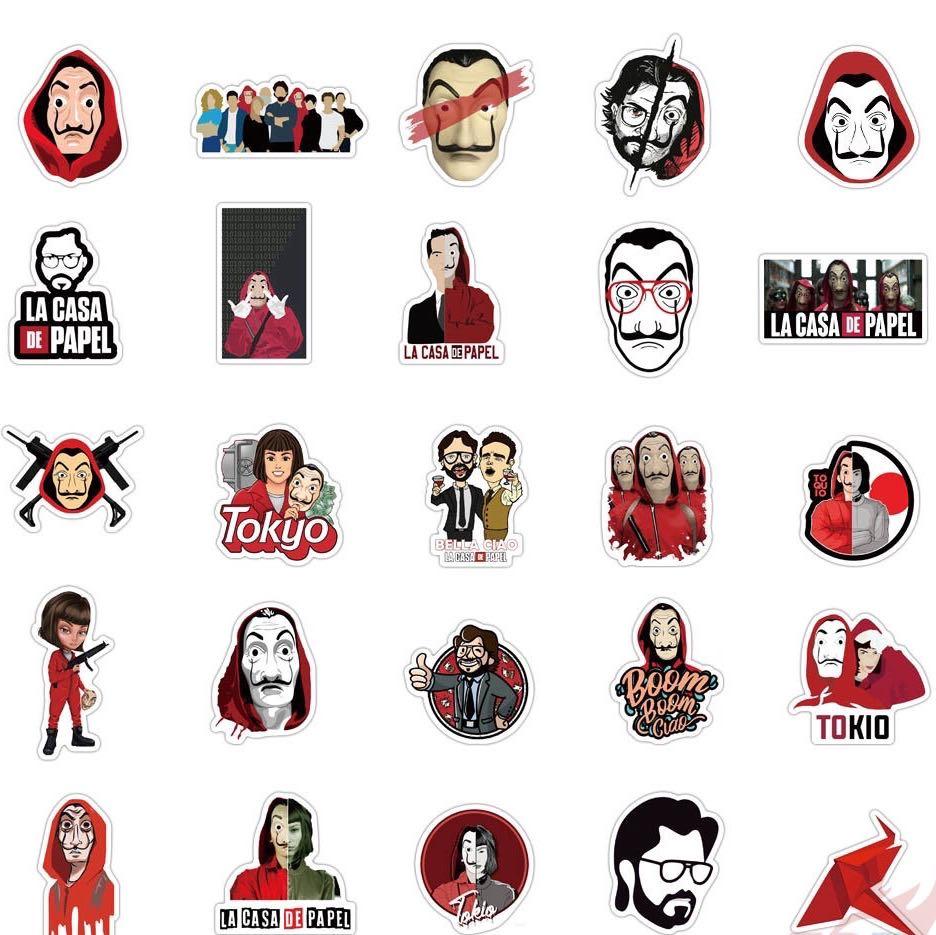 #15 MONEY HEIST STICKER PACK | PO, Hobbies & Toys, Stationery & Craft ...