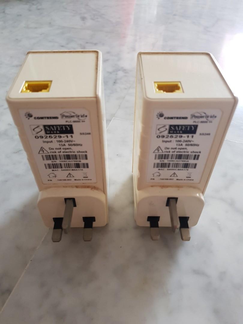Powerline Ethernet Adapter 2 x Comtrend PLC-9000, Computers & Tech ...