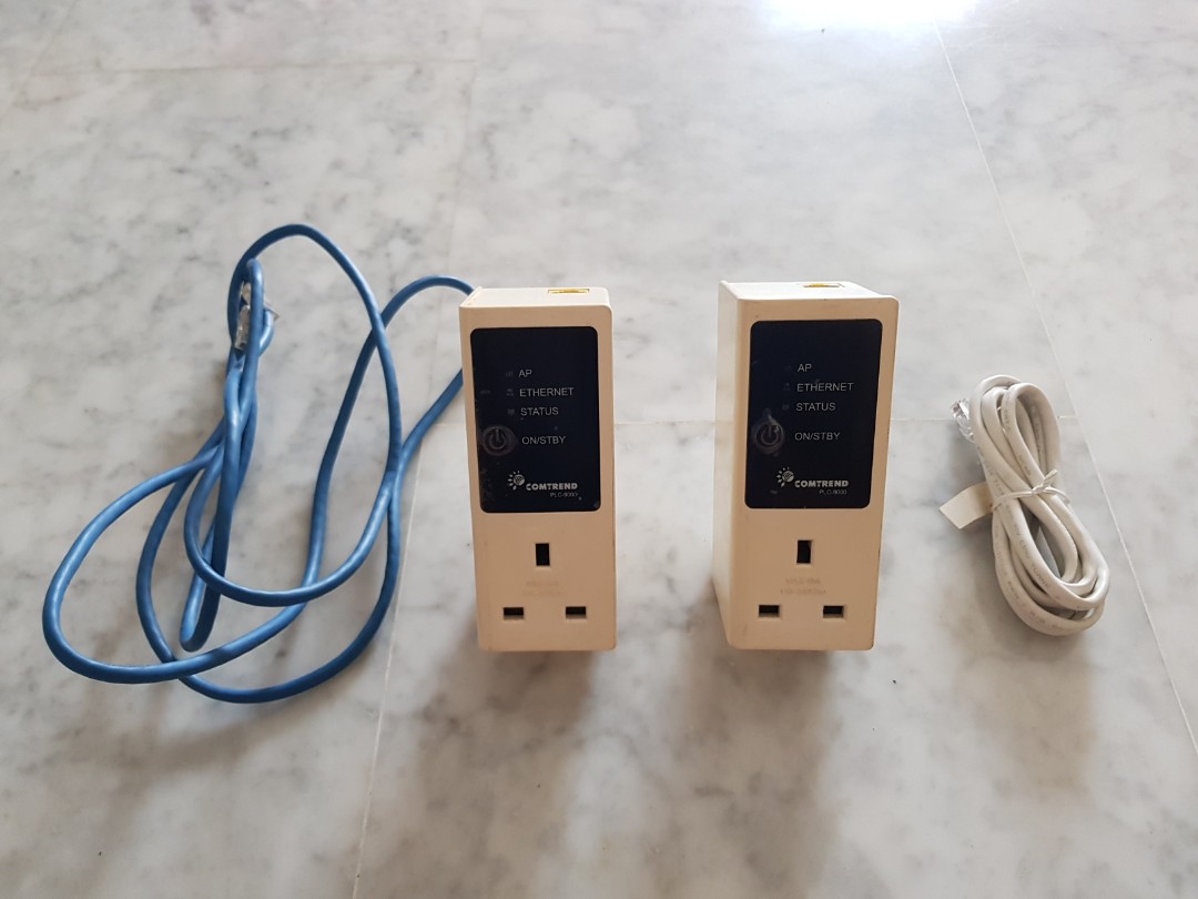 Powerline Ethernet Adapter 2 x Comtrend PLC-9000, Computers & Tech ...