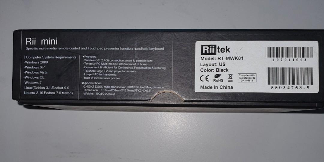 Rii mini keyboard mouse presenter combo, Computers & Tech, Parts ...