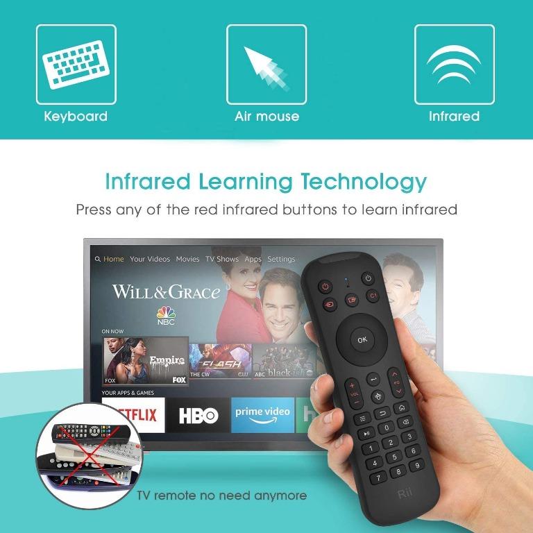 Rii MX6 Fly Mouse Controller, Mini Wireless Keyboard and IR Remote ...