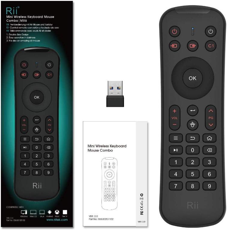 Rii MX6 Fly Mouse Controller, Mini Wireless Keyboard and IR Remote ...