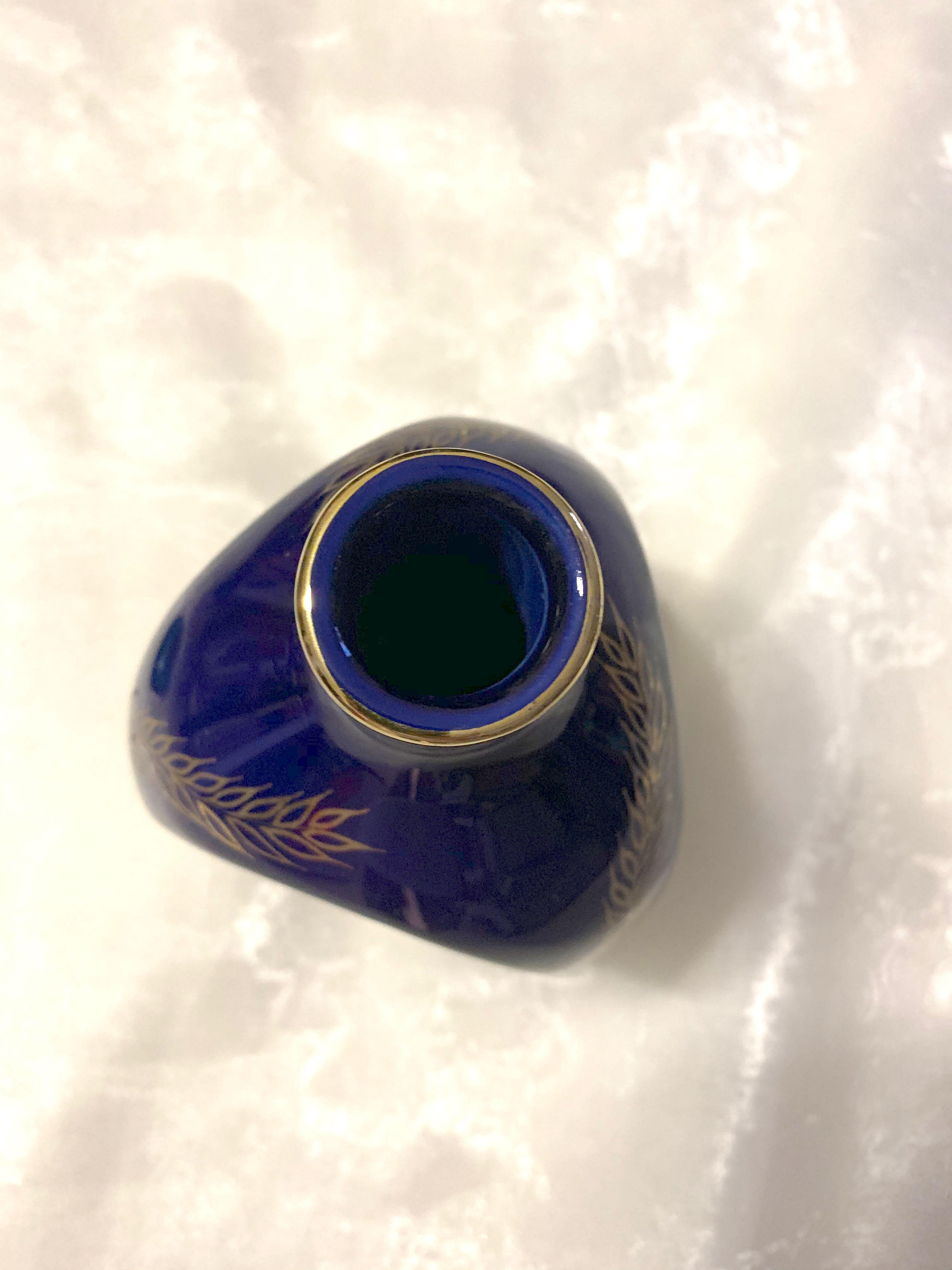 Vintage Cobalt Blue Ceramic Haig Dimple Bottle Decanter / Vase ...