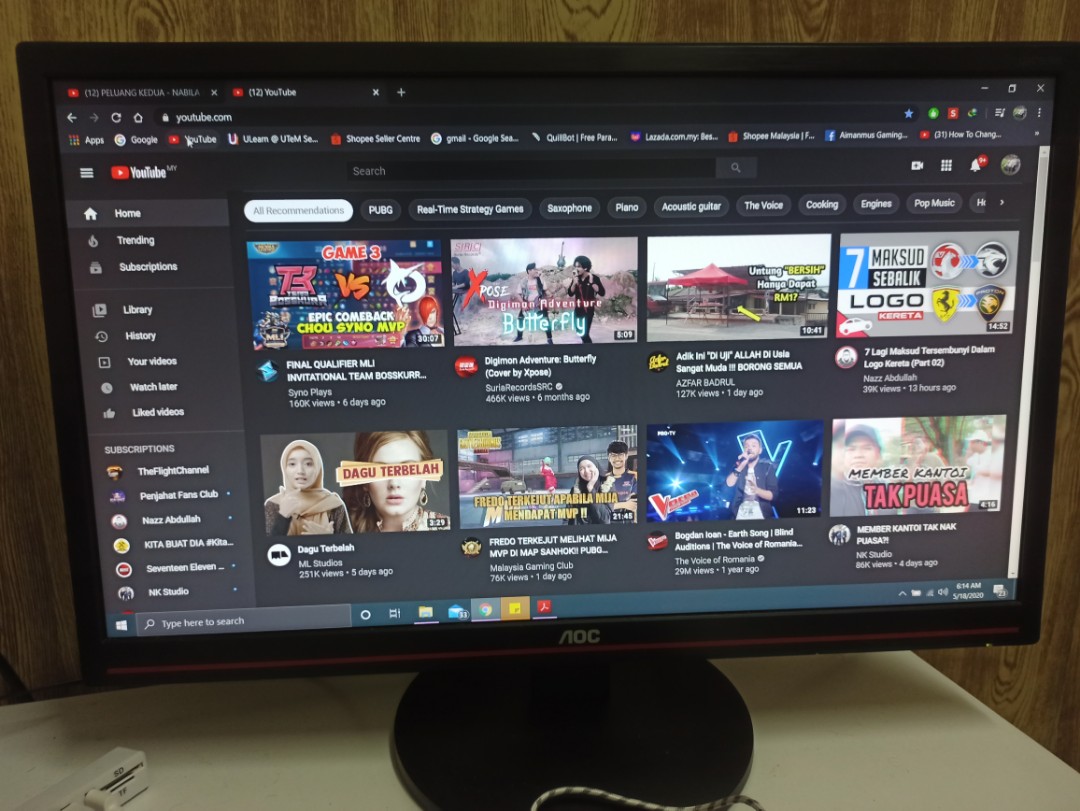 AOC G2470VWH WLED Gaming Monitor (23.6"/FHD/TN/60Hz/1ms), Computers ...