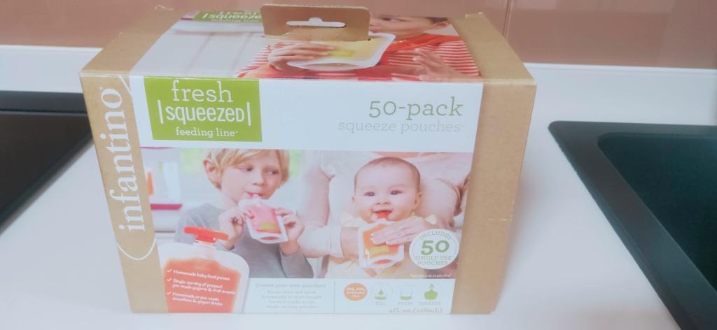 Infantino Disposable Squeeze Pouches, Single Use Puree