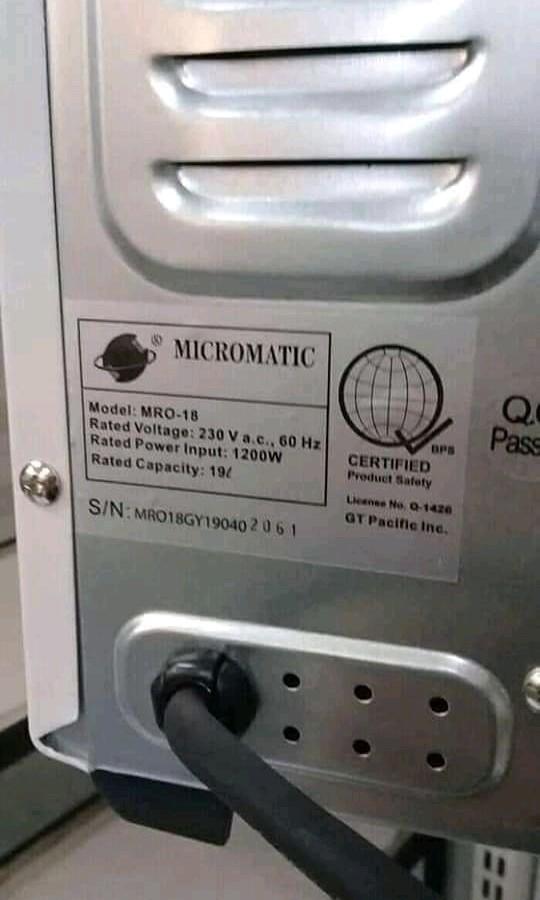 BRANDNEW MICROMATIC OVEN WITH GRILLER, TV & Home Appliances, Kitchen ...