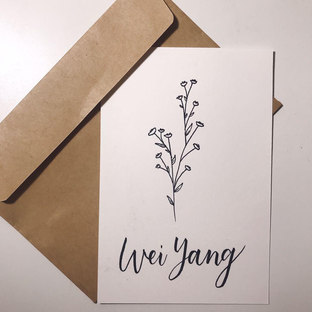 Calligraphy Card of Care, Hobbies & Toys, Stationery & Craft ...