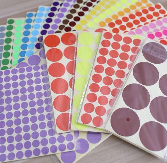 Coloured round stickers, Hobbies & Toys, Stationery & Craft, Craft ...