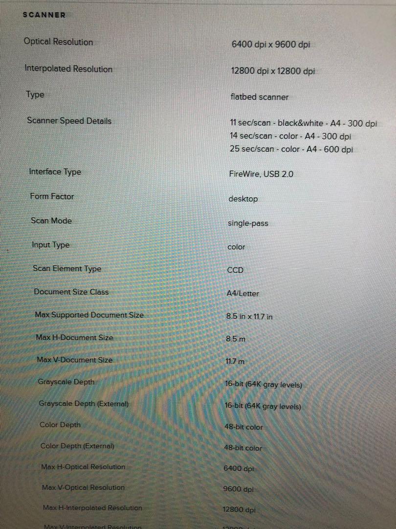 Epson Perfection V Photo Flatbed Scanner Series Specs Studio Carousell